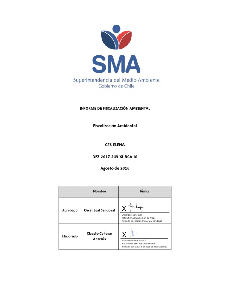 Informe SMA - CES ELENA | PDF | Chile
