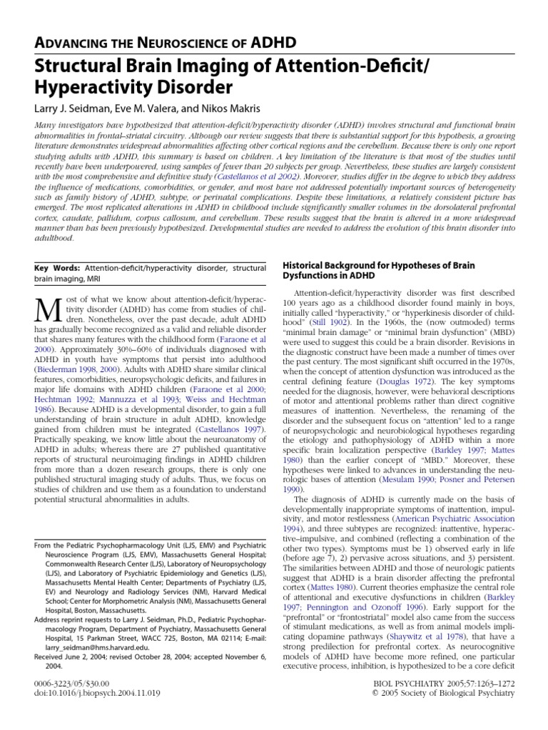 Neuroscience of ADHD | PDF | Prefrontal Cortex | Attention Deficit ...