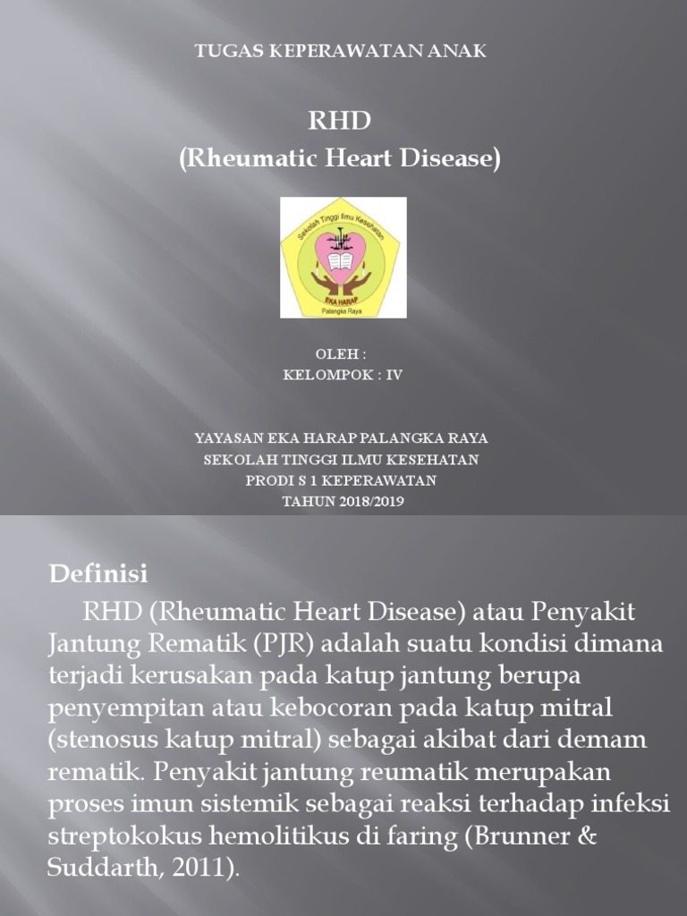 RHD (Rheumatic Heart Disease) : Tugas Keperawatan Anak | PDF