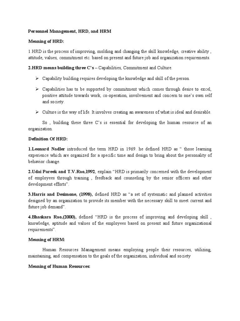 Iso HRD Unit-1 | PDF | Human Resources | Human Resource Management
