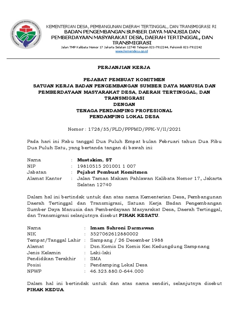 SPK Imam Sahroni Darmawan | PDF