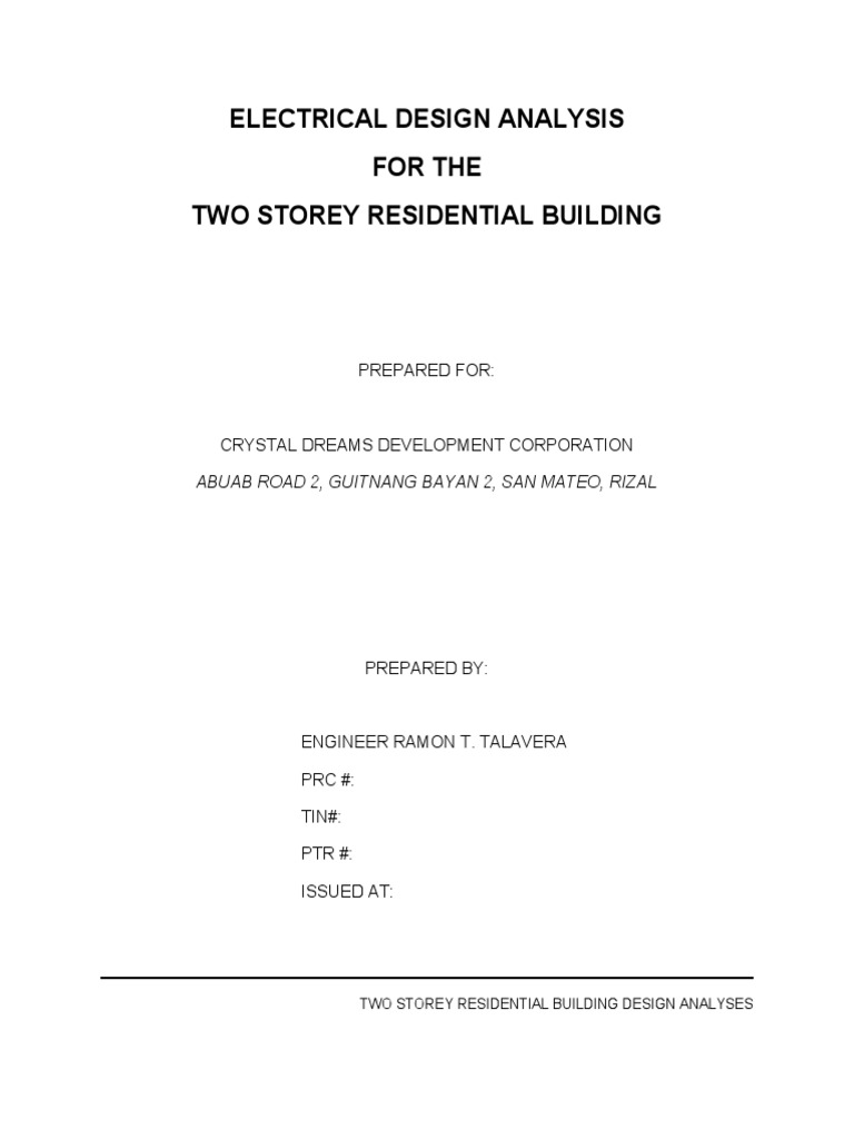 Electrical Design Analysis for Residential Building | PDF | Fuse ...