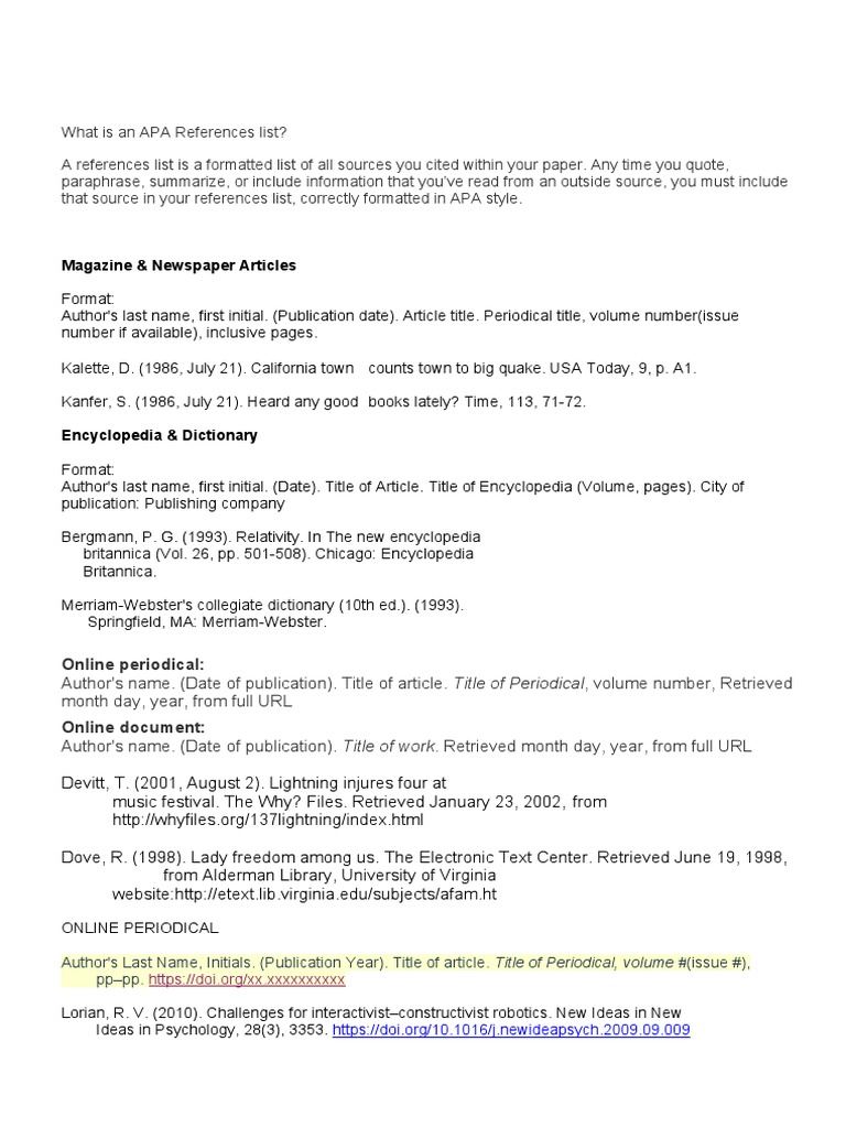 Magazine & Newspaper Articles: Online Periodical | PDF | Apa Style ...