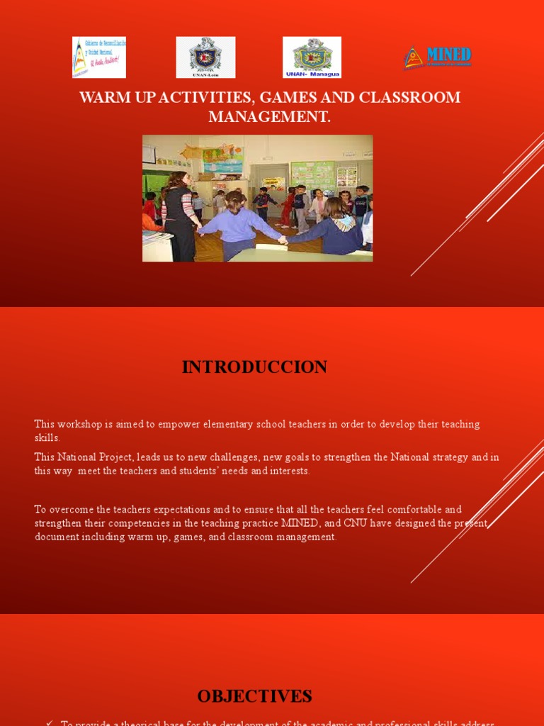 Warm Up Activities and Classroom Management Power Point | PDF ...