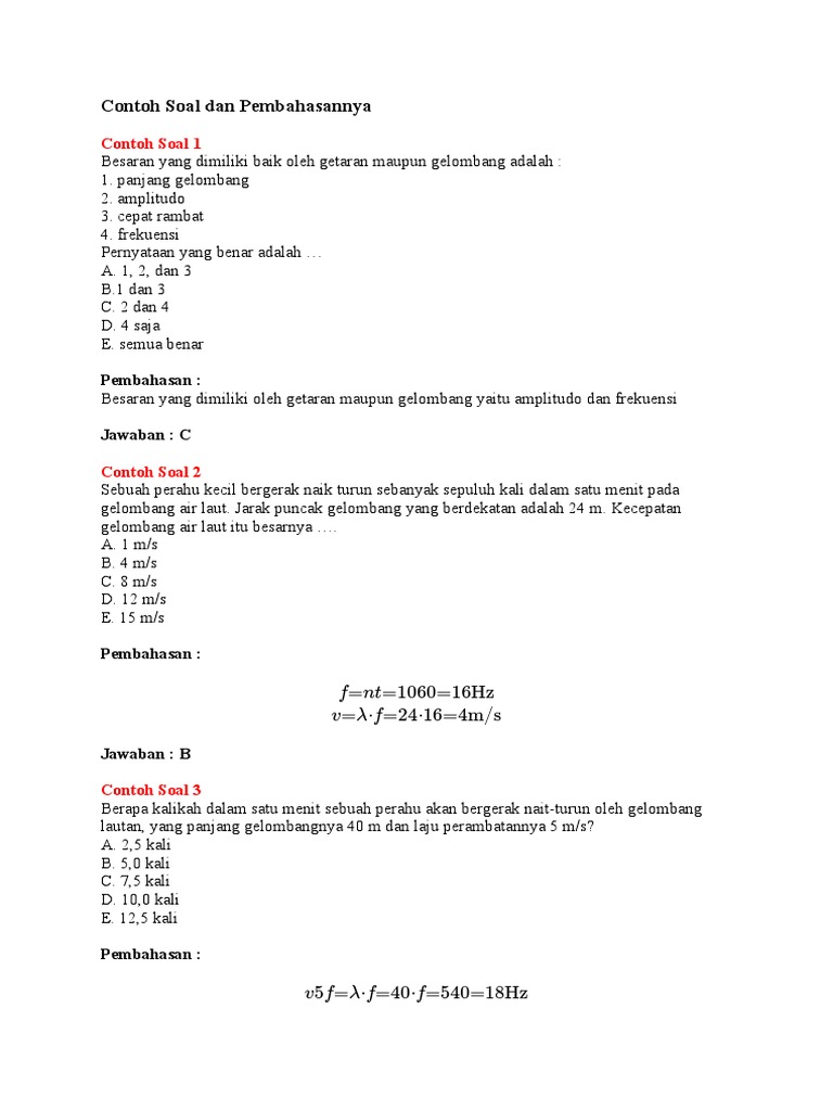 Contoh Soal Dan Pembahasannya | PDF | Sains & Matematika | Teknologi ...