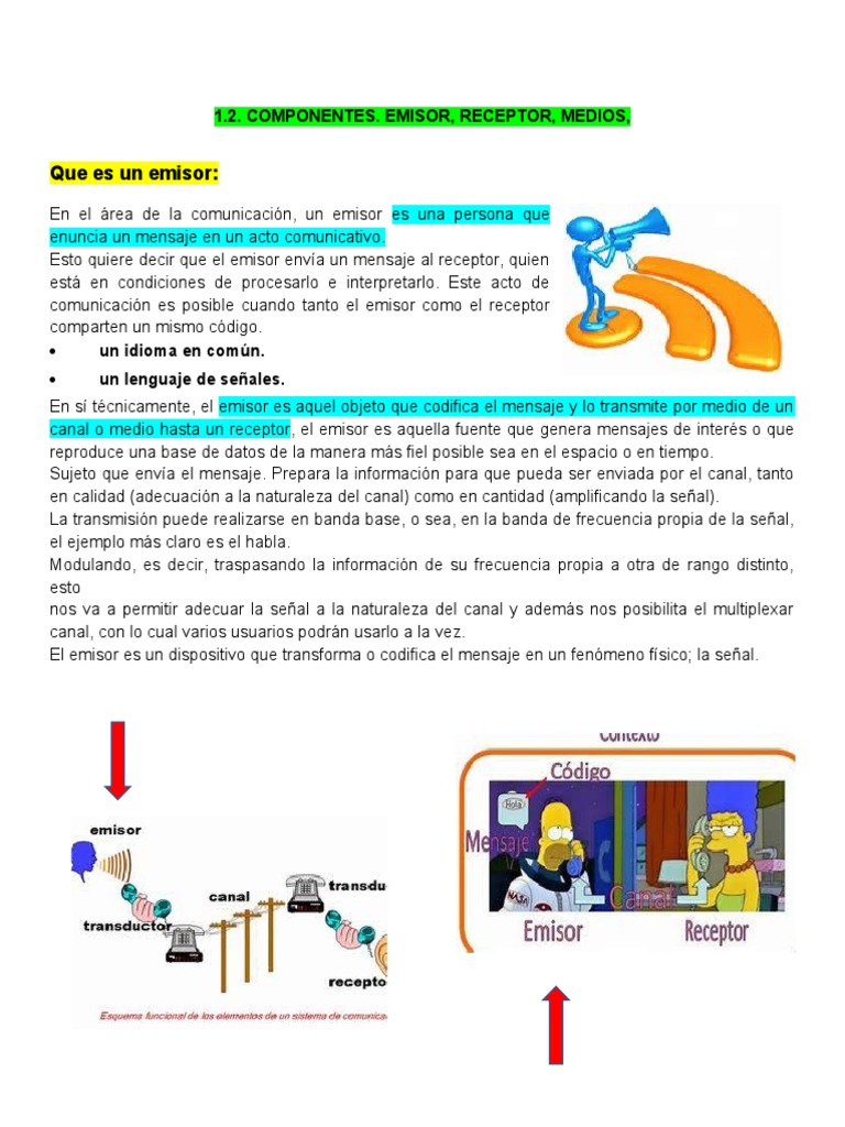 Emisor, Receptor y Medios en Comunicación | PDF | Telecomunicaciones ...