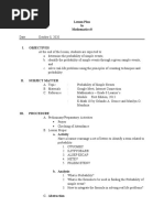 Probability - Lesson Plan | PDF | Probability | Lesson Plan