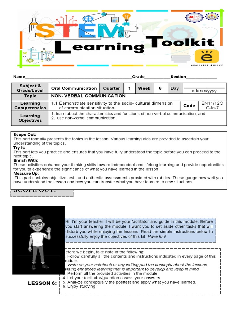 Module 6 Lesson 6 | PDF | Nonverbal Communication | Gesture
