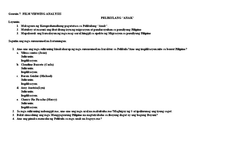 Film Viewing Analysis 2nd-Quarter | PDF