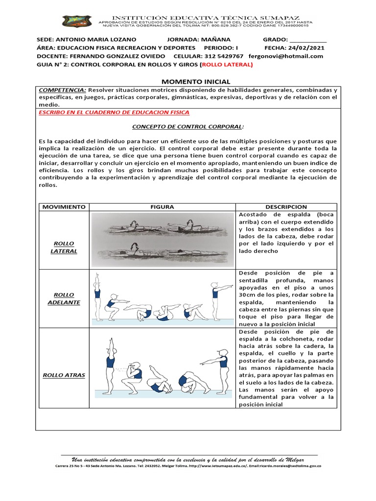 Guia #2 Control Corporal en Rollos y Giros | PDF | Deportes | Bienestar