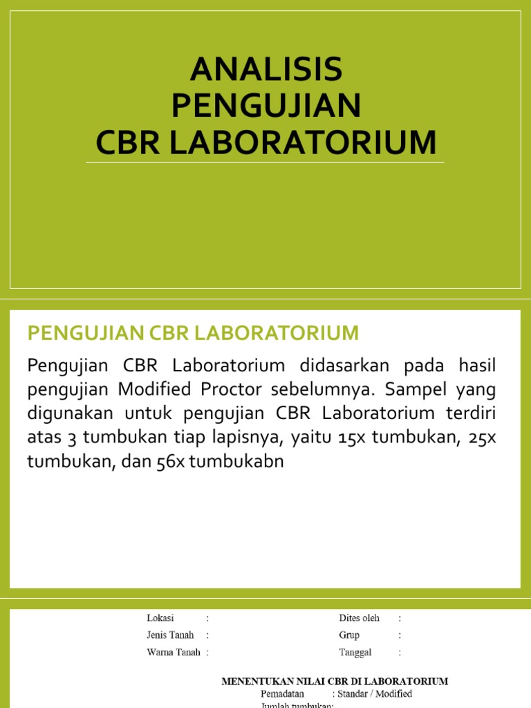 Analisis Pengujian CBR Laboratorium | PDF
