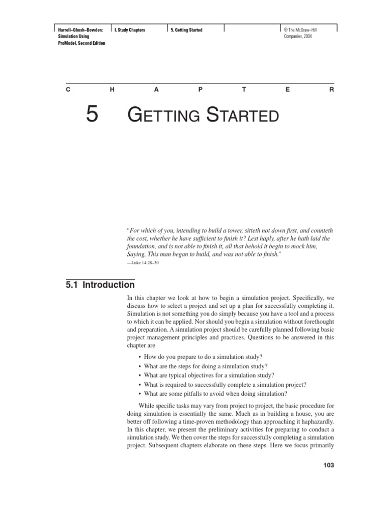 5 Getting Started For Simulation Project Pdf Sensitivity Analysis Simulation