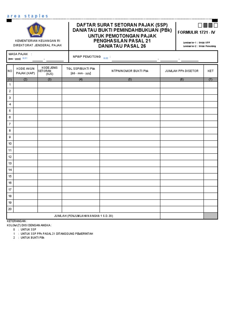 Formulir 1721-IV | PDF