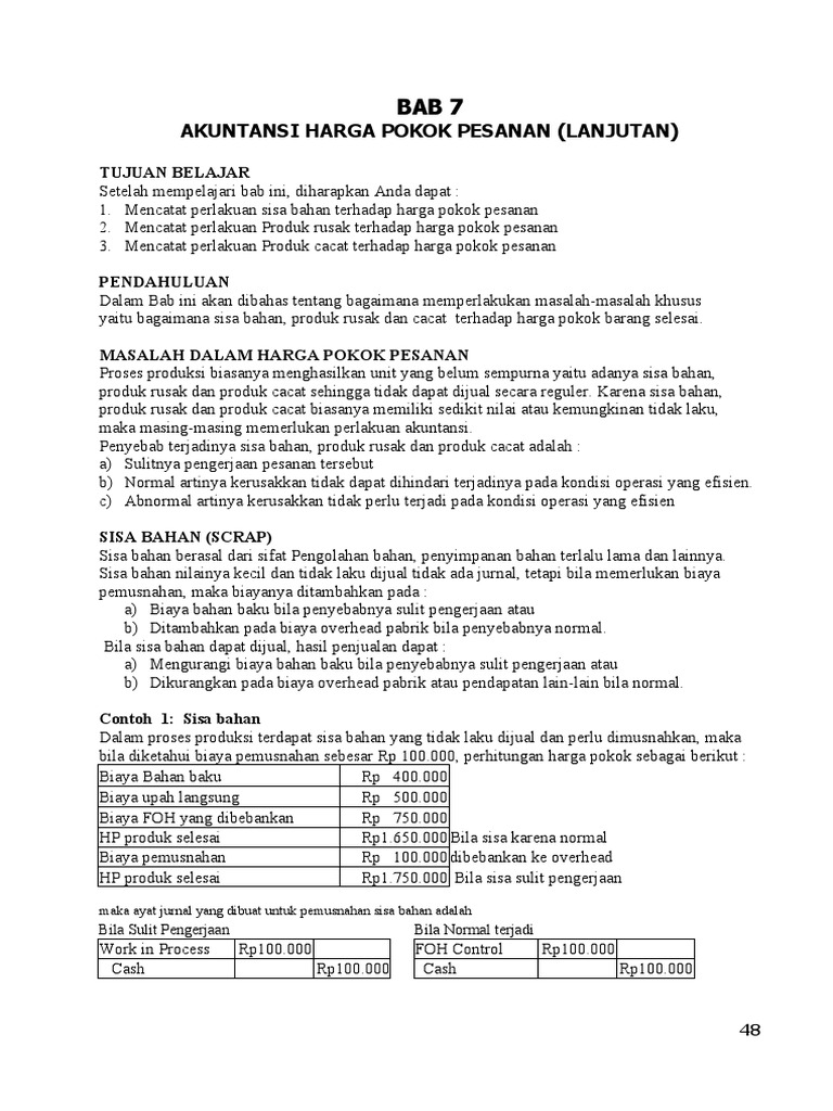 Akuntansi Sisa Bahan dan Produk Rusak | PDF