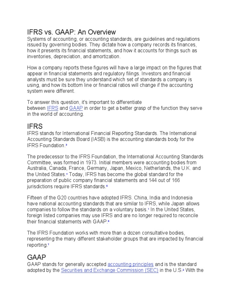 Ifrs VS Gaap | PDF | International Financial Reporting Standards | Corporate Law