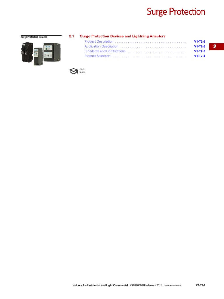 2.1 Surge Protection Devices and Lightning Arresters | PDF | Electrical ...