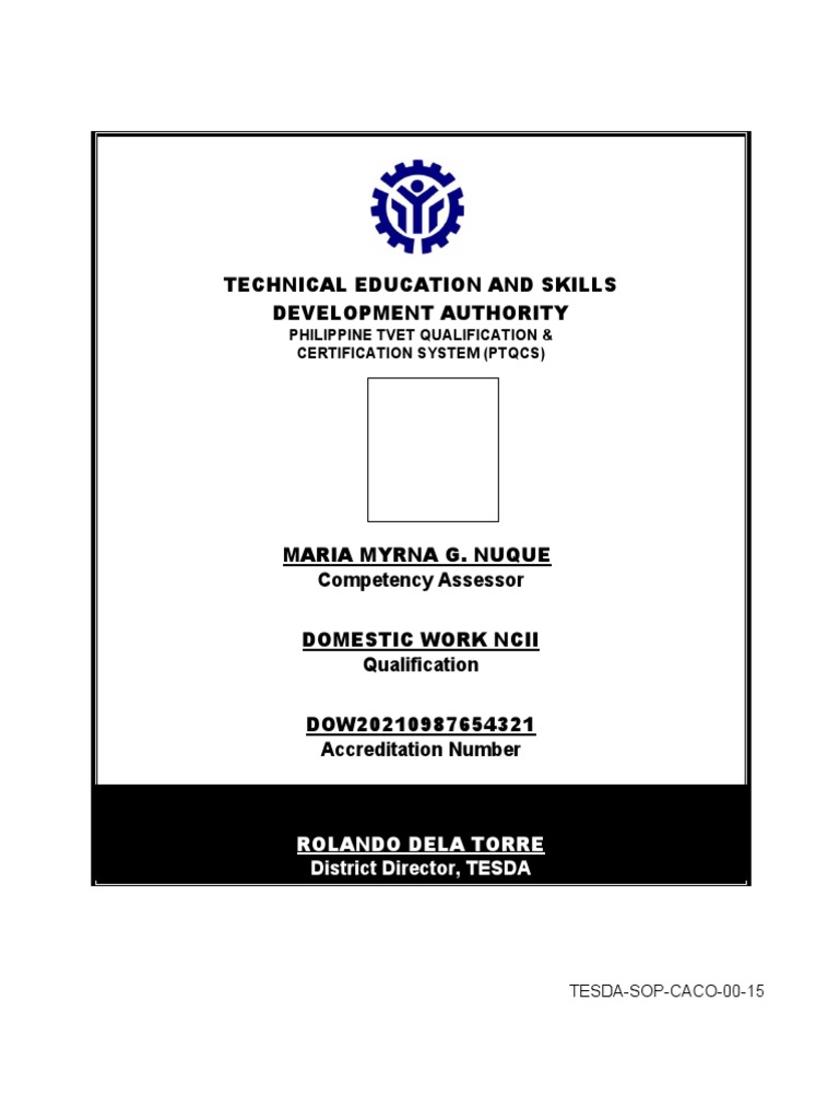 Technical Education and Skills Development Authority: Competency ...