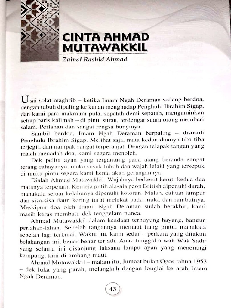 Cerpen Cinta Ahmad Mutawakil | PDF