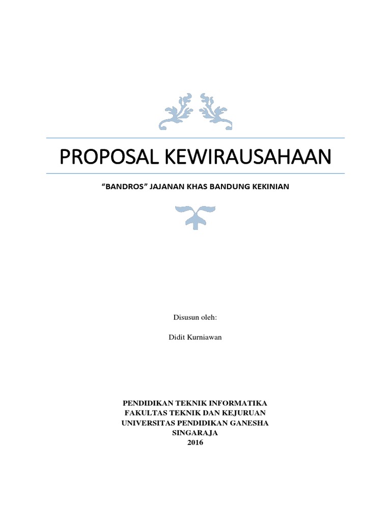 (Template) Contoh Proposal Usaha | PDF | Pengelolaan Keuangan & Uang