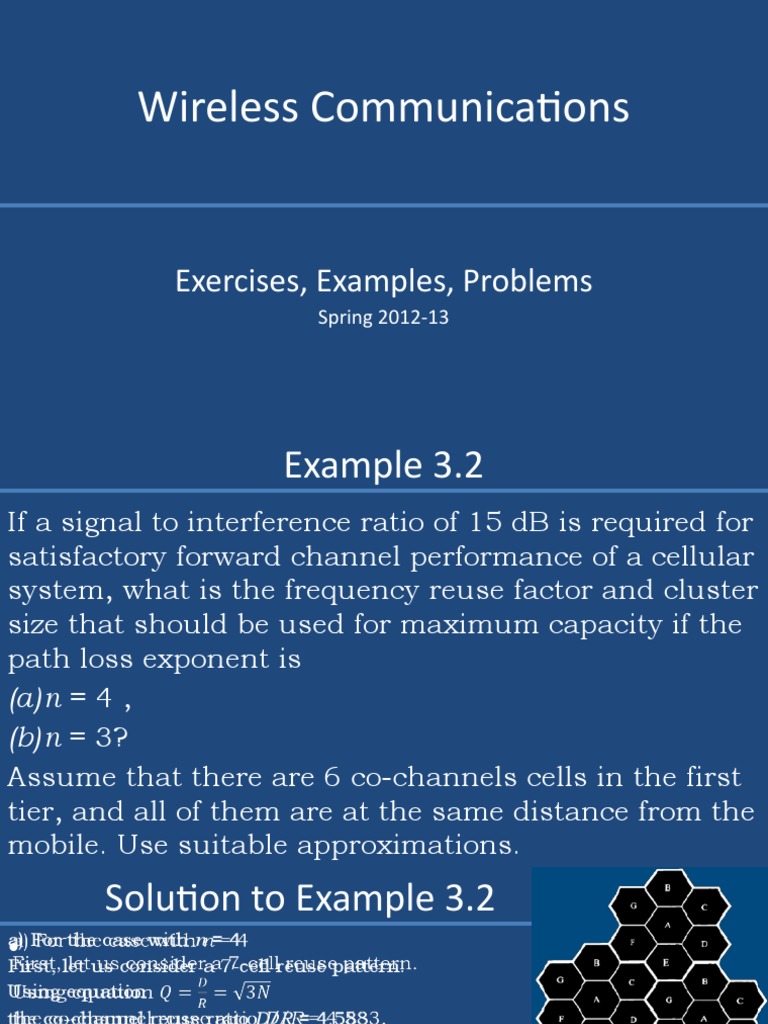 Wireless Communications: Exercises, Examples, Problems | PDF | Cellular ...