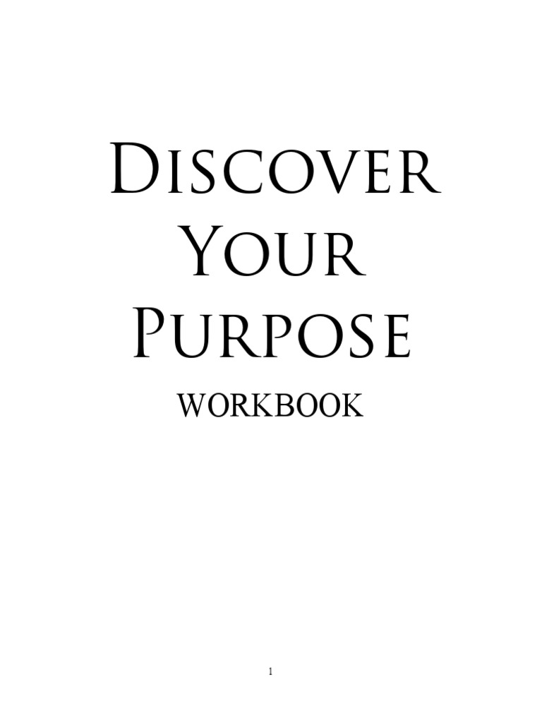 Discover Your Purpose: Workbook | PDF | Extraversion And Introversion ...