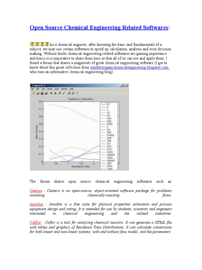 Open Source Chemical Engineering Related Softwares | Engineering ...