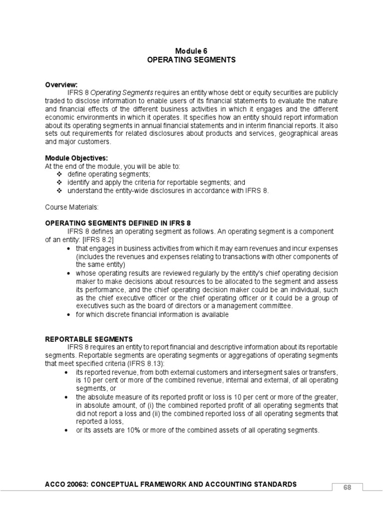 Module 6 - Operating Segments | PDF | Financial Statement ...