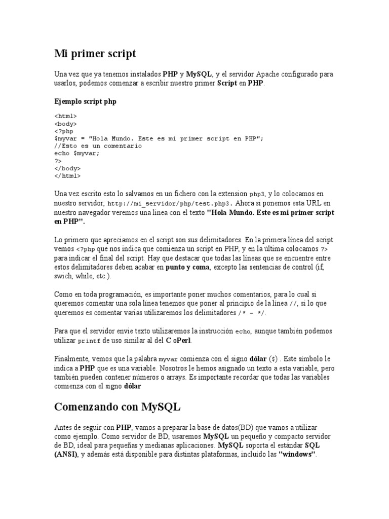 Tutorial PHP | PDF | Programación de computadoras | Php