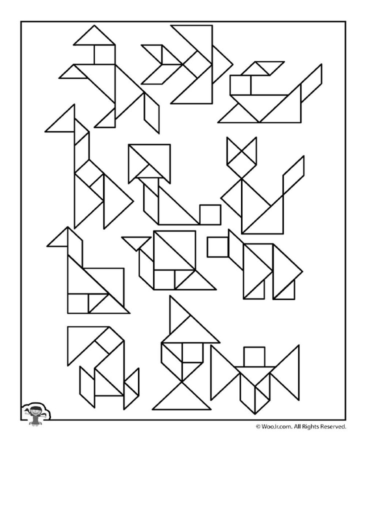 Printable Tangram Puzzles Answer Key - Woo! Jr. Kids Activities | PDF
