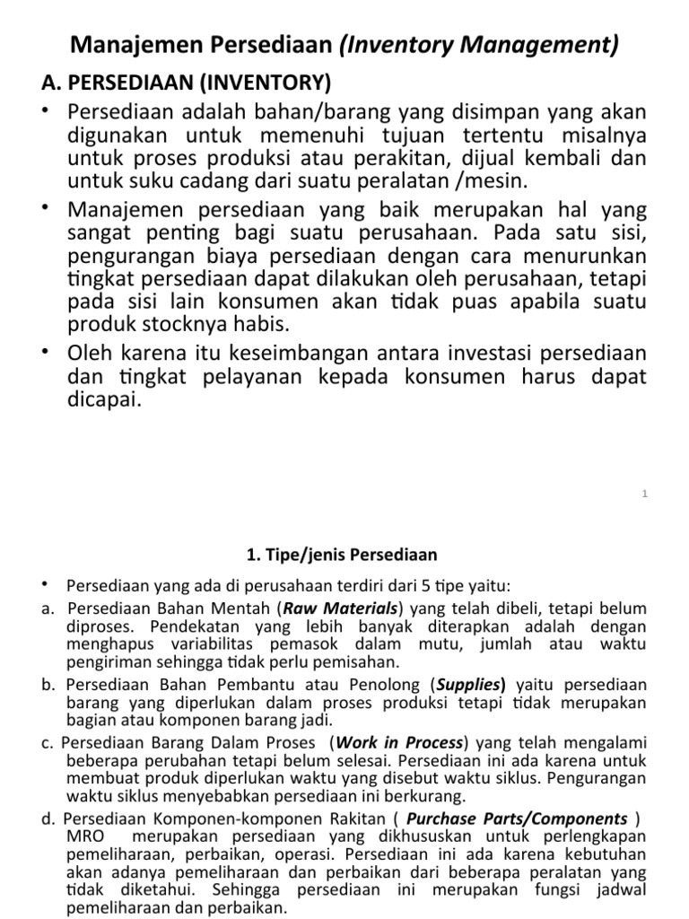Panduan Lengkap Manajemen Persediaan | PDF