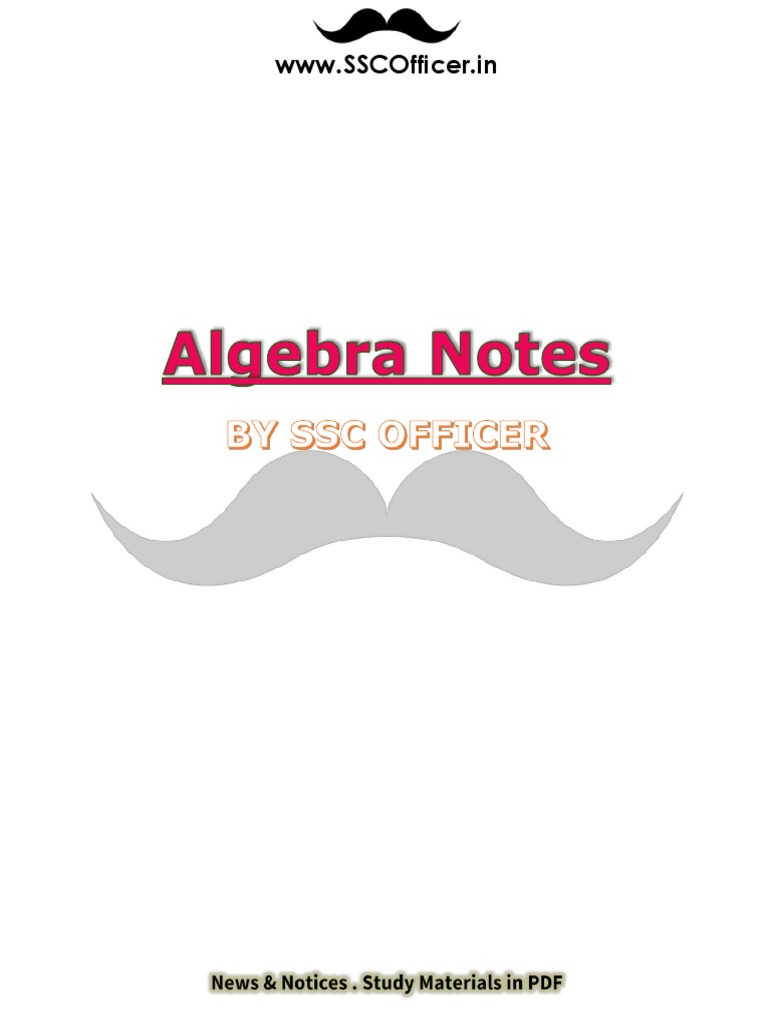 SSC CGL Algebra Handwritten Notes PDF | PDF