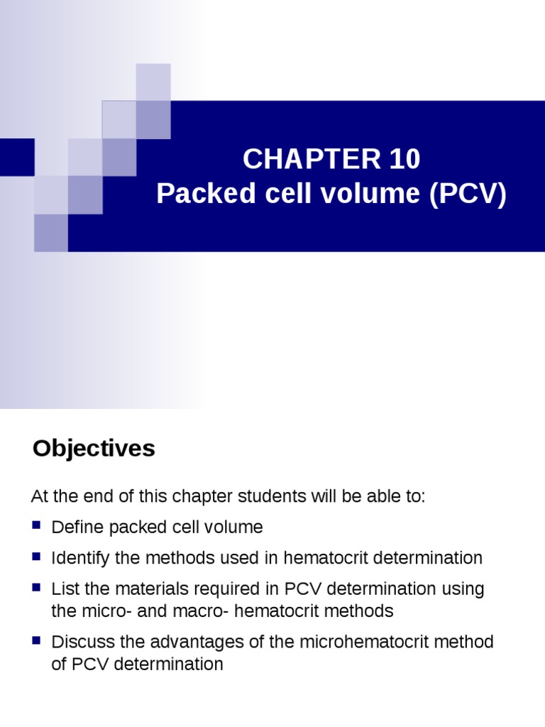 Packed Cell Volume (PCV) | PDF | Blood | Tissue (Biology)