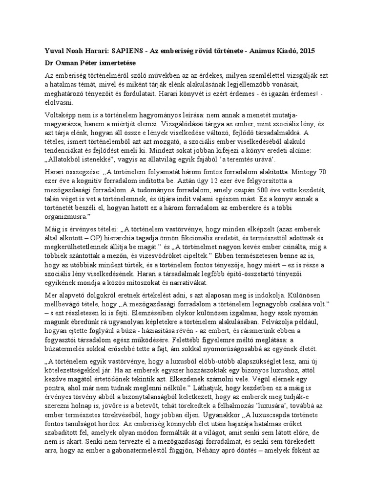 Yuval Noah Harari: SAPIENS | PDF
