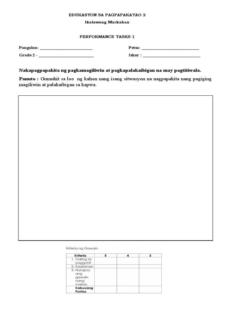 ESP-2-Q2-M1-Performance Task | PDF