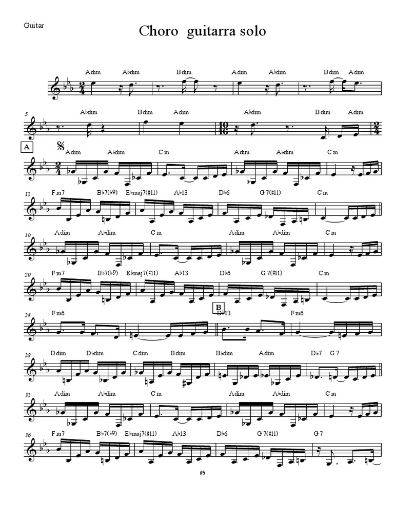 Choro Guitarra Solo - Guitar | PDF