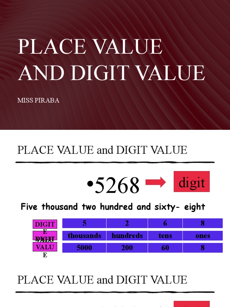 Place and Digit Value Guide | PDF | Written Communication | Vocabulary
