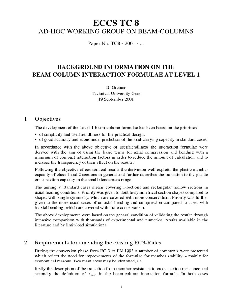 Beam-Column Interaction Formulae Overview | PDF | Buckling | Bending