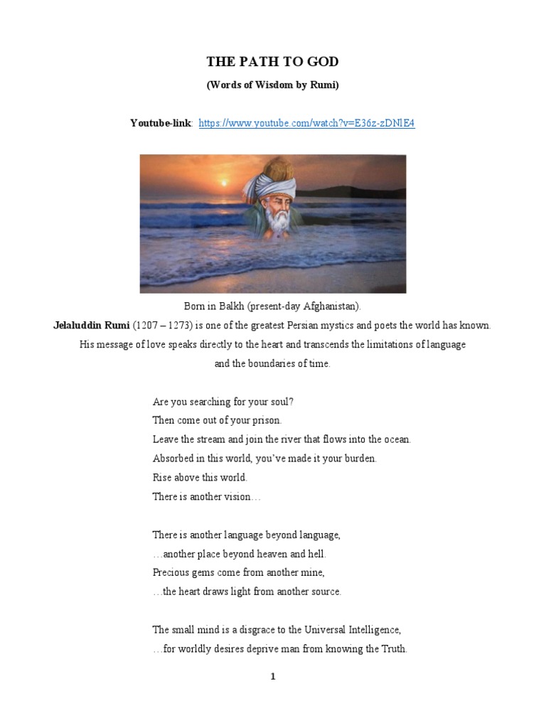 The Path To God (Jalaluddin Rumi) | PDF | Rumi | Wisdom