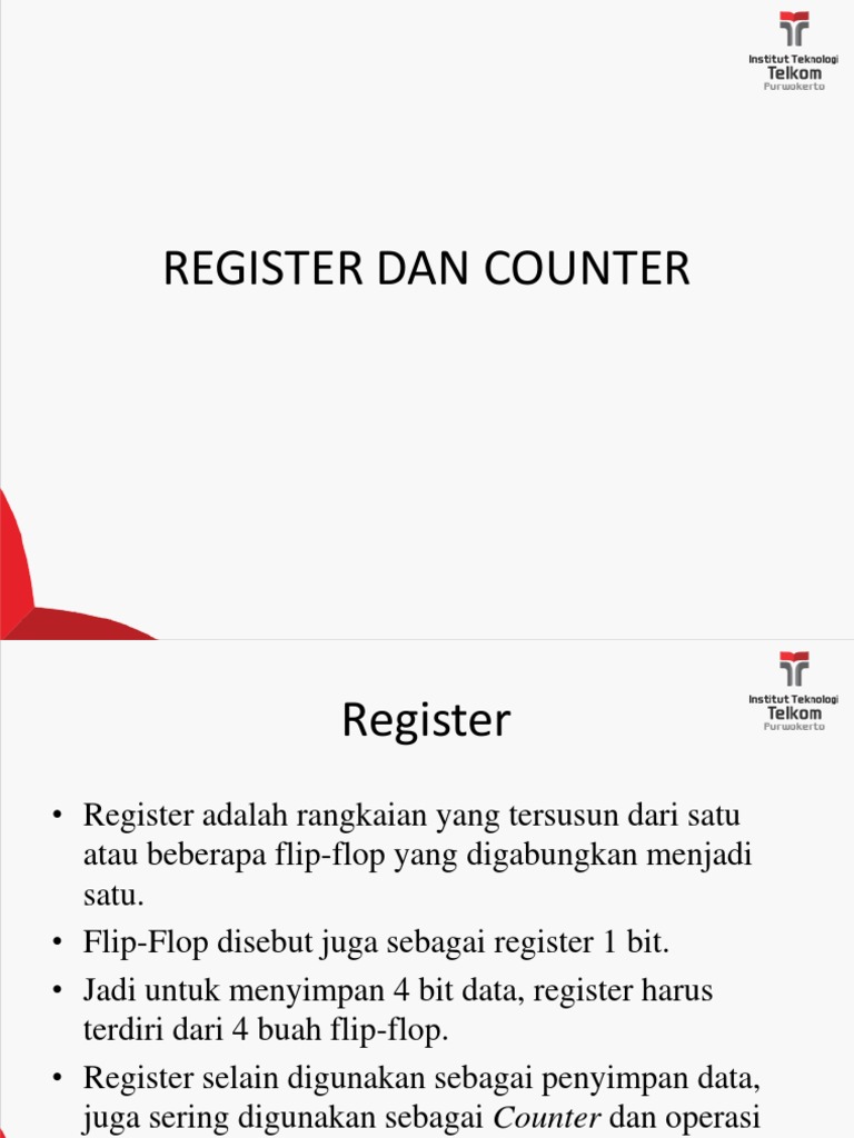 14 - Register Dan Counter | PDF | Teknologi & Rekayasa