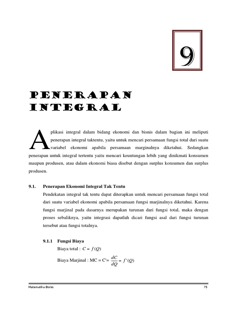 Bab 9 Penerapan Integral | PDF