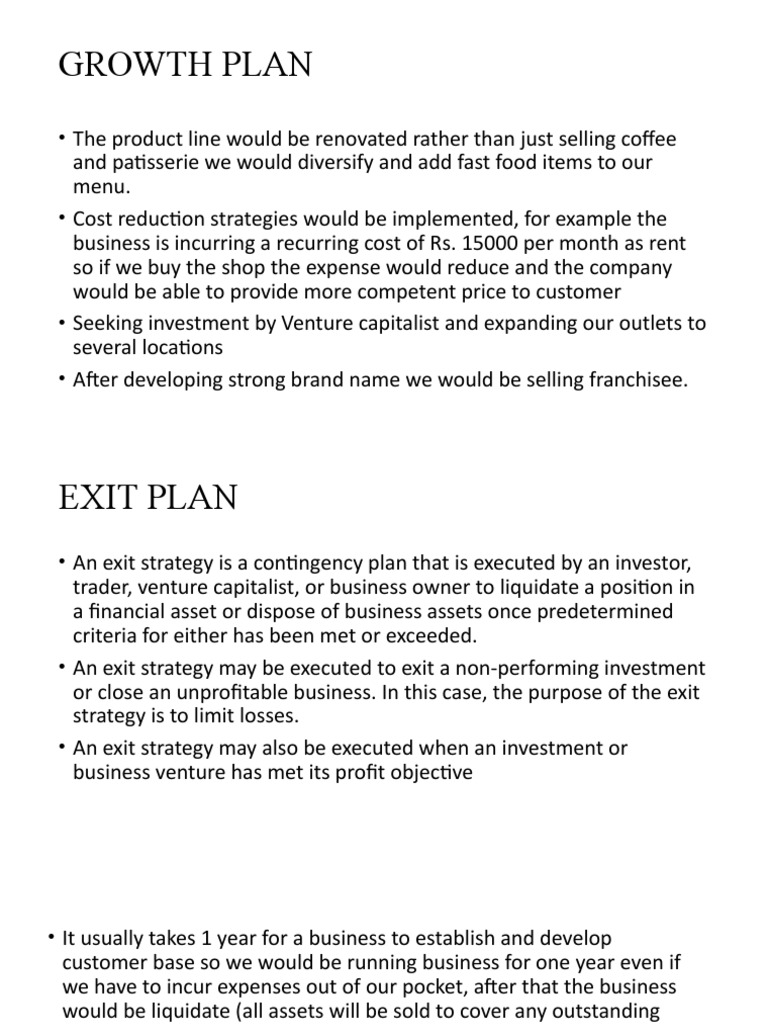 Business Growth and Exit Strategy Plan | PDF