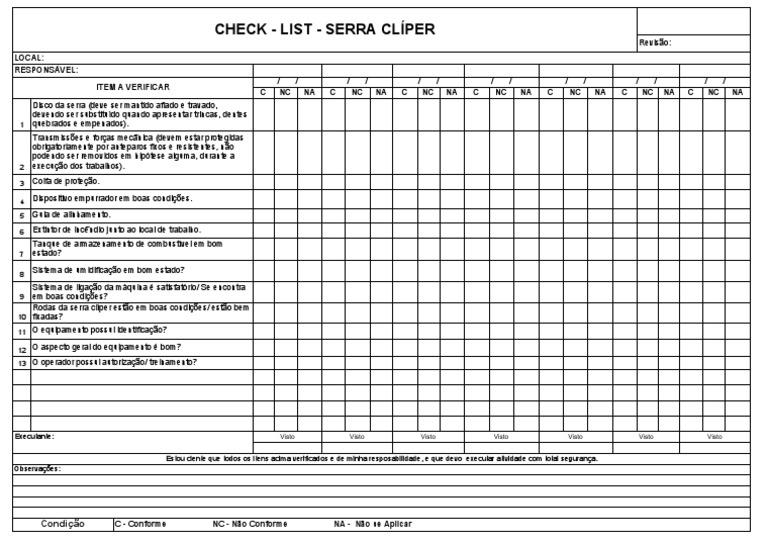 Check List-Serra Clipper | PDF