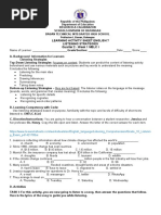 English 7: Summative Test No. 1 Lessons 1 & 2 Listening Strategies ...