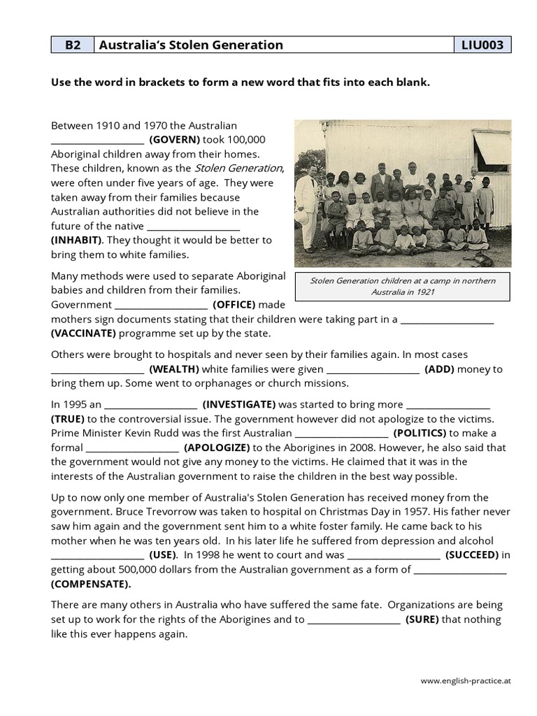 Liu003 Australias Stolen Generation | PDF | Australia | Social Institutions