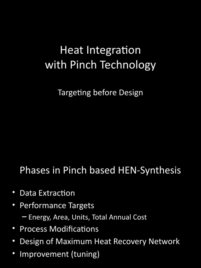 Heat Integration With Pinch Technology: Targeting Before Design | PDF ...