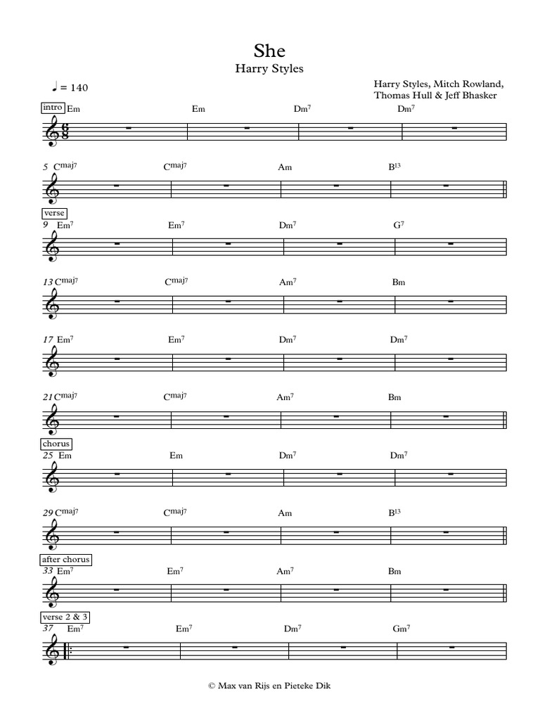 Harry Styles - She Chordsheet | PDF