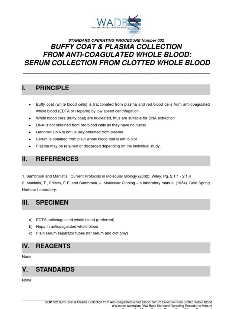 Buffy Coat & Plasma Collection. Serum Collection | Download Free PDF ...