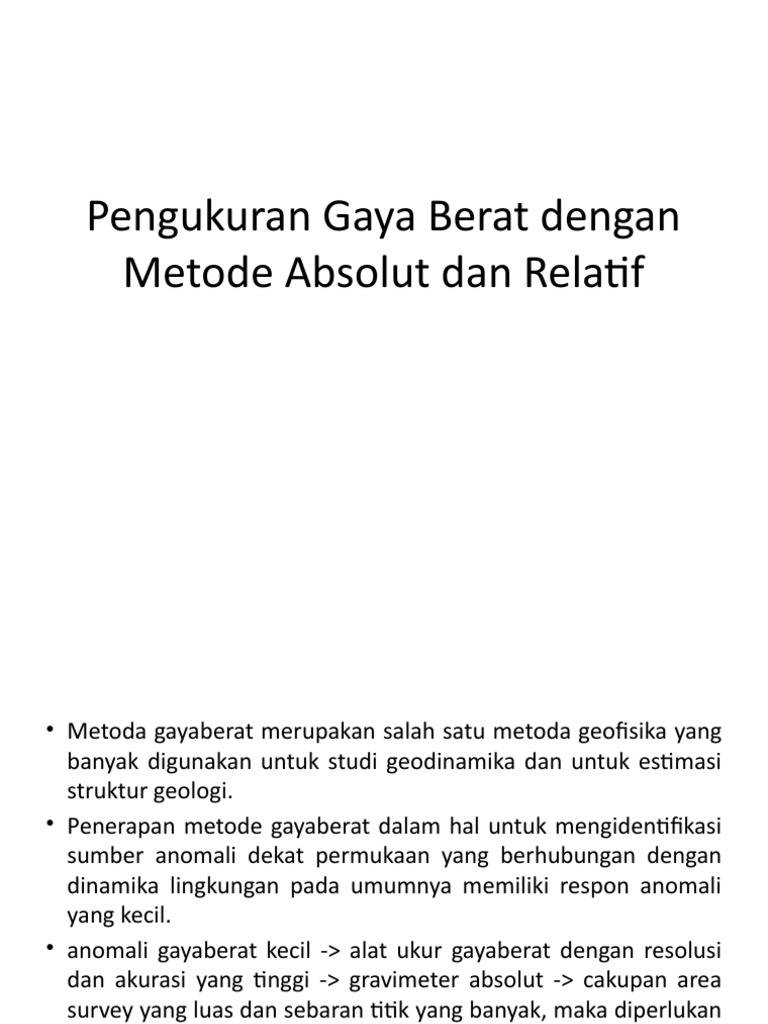 Metode Pengukuran Gaya Berat | PDF | Sains & Matematika