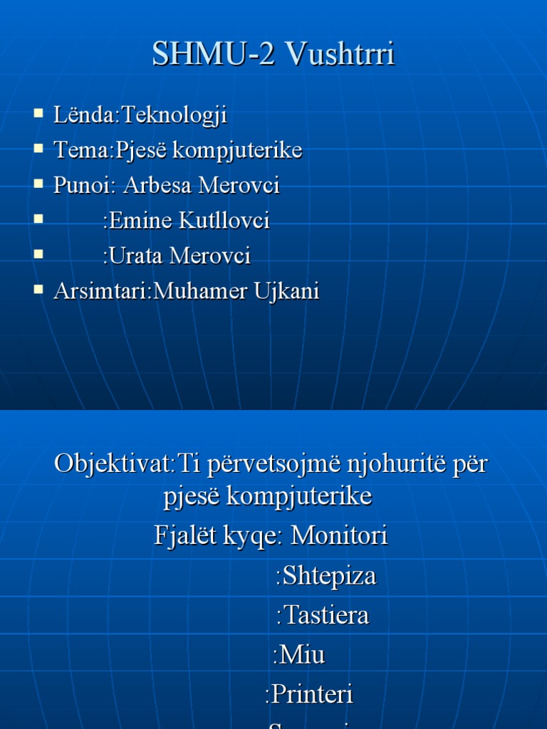 Pjesr Perberse Te Kompjuterit Arbesa Merovci Emine Kutllovci Urata ...