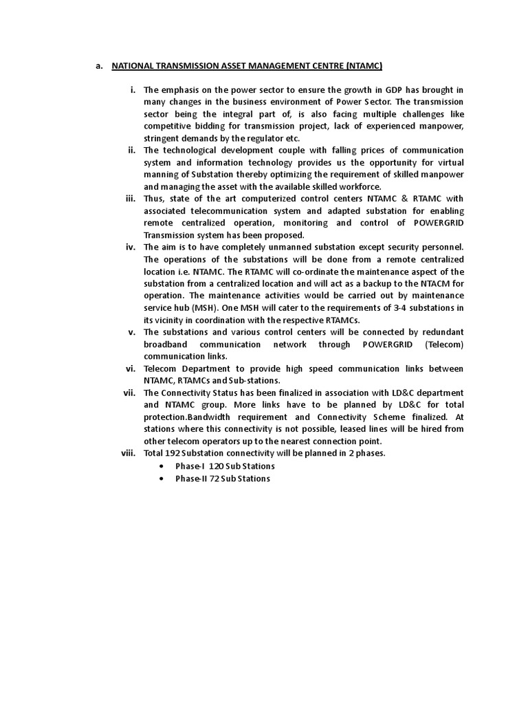 National Transmission Asset Management Centre | PDF | Telecommunication ...